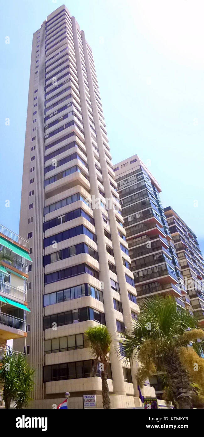 The Torre Levante in Benidorm, Spain, is a prominent high-rise building ...