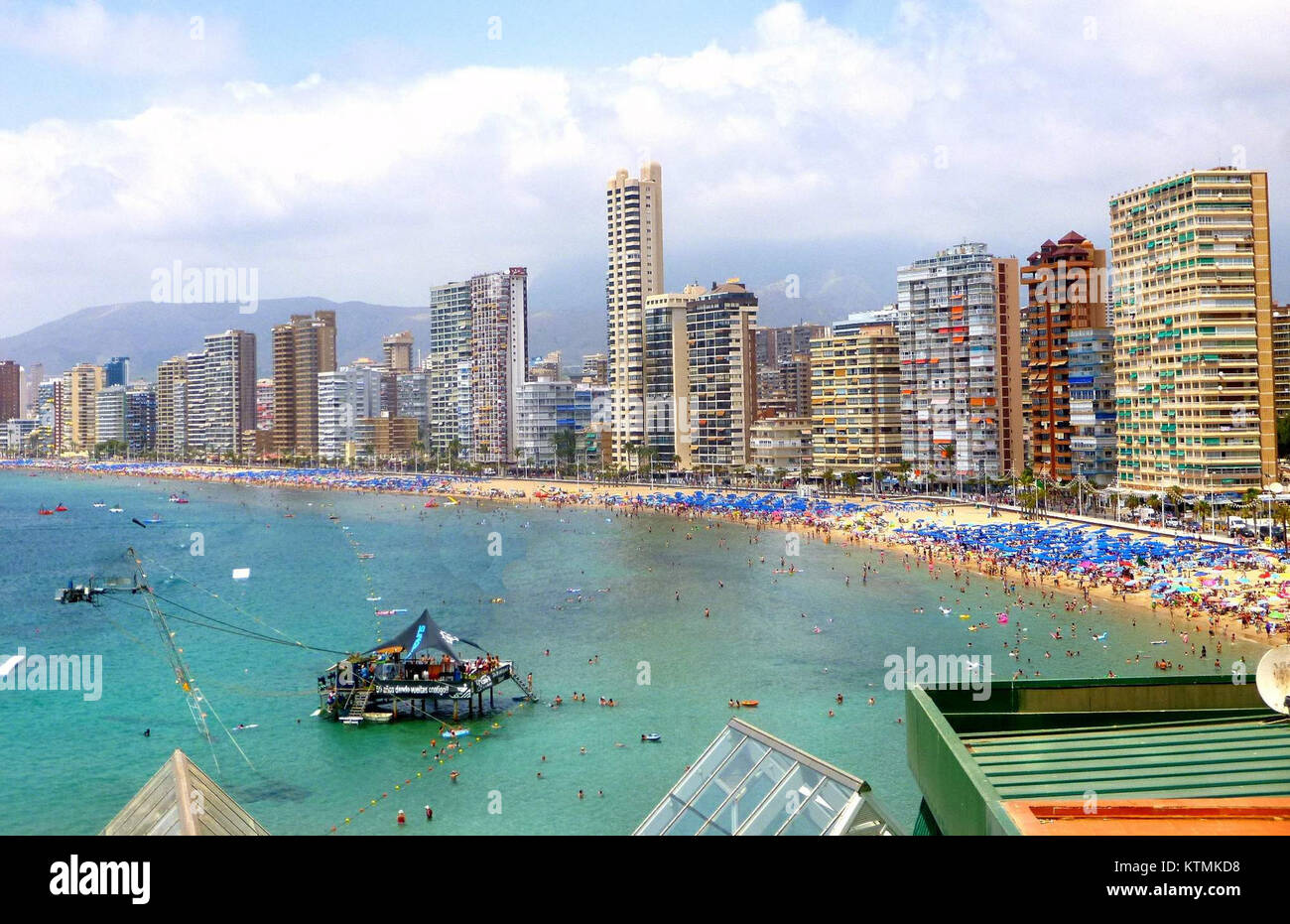 Benidorm Playa de Poniente is a well-known beach in Benidorm, Spain ...