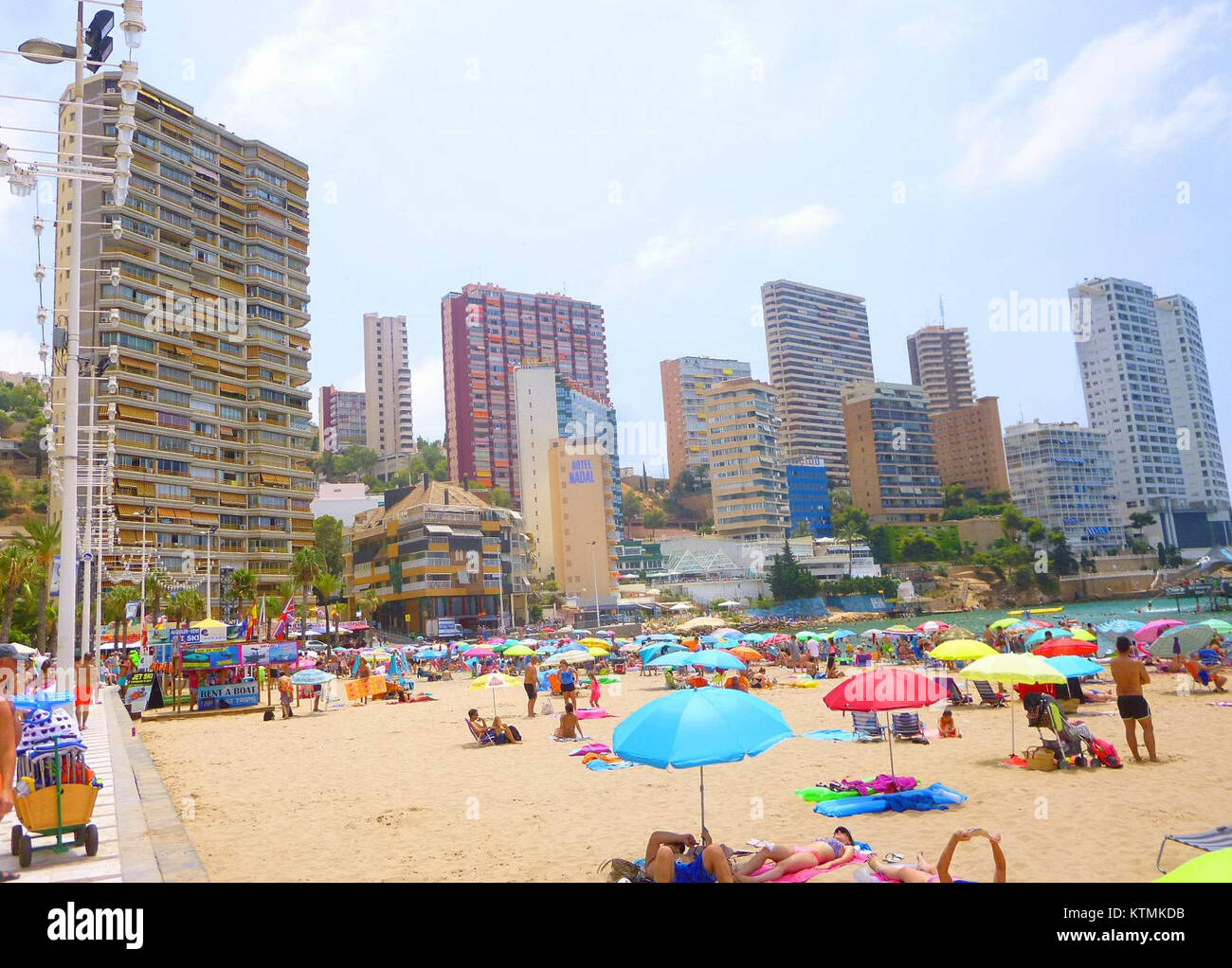 Benidorm's Playa de Poniente is a popular beach located in Spain, known ...