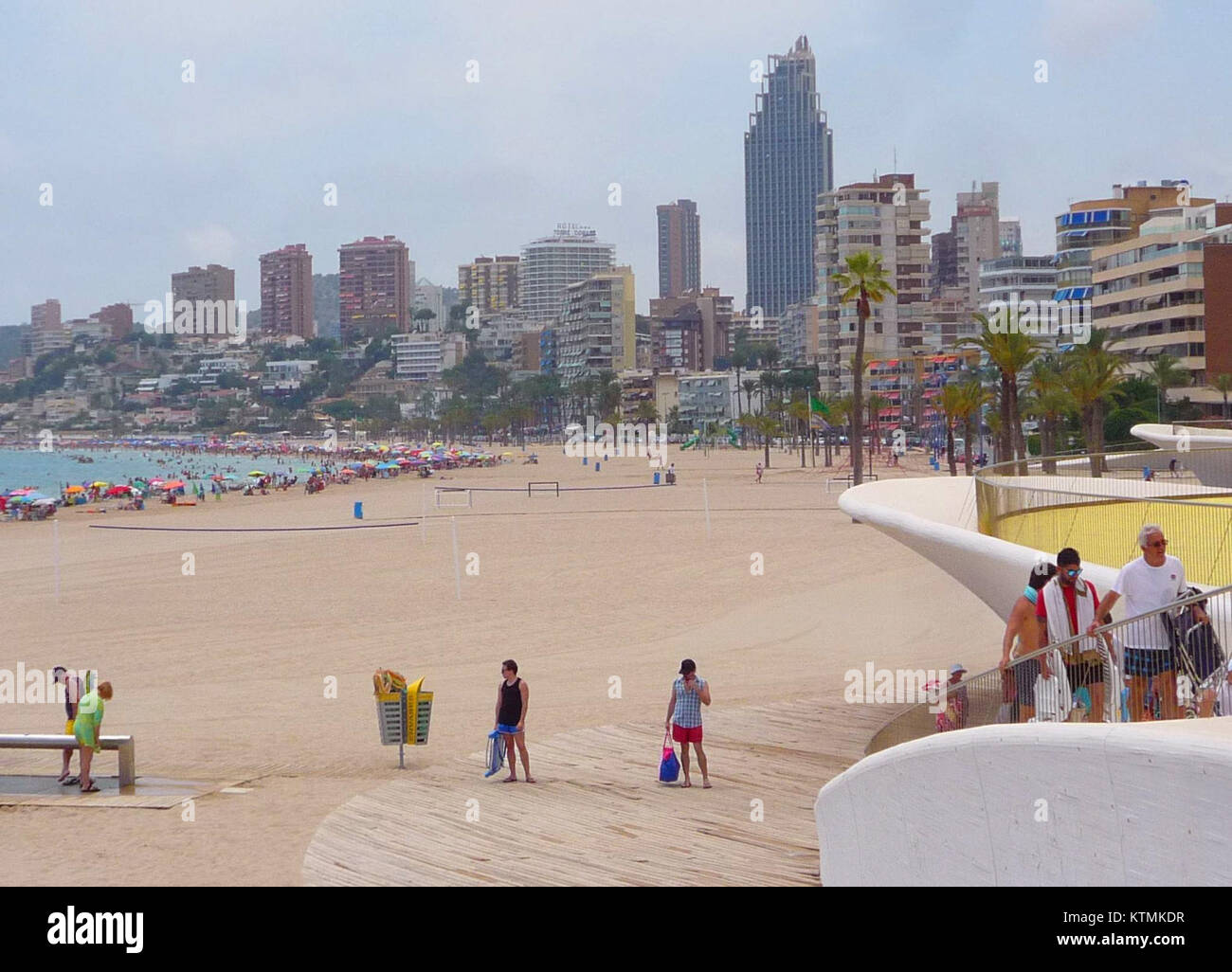 Benidorm's Playa de Poniente beach in Spain, a popular tourist ...
