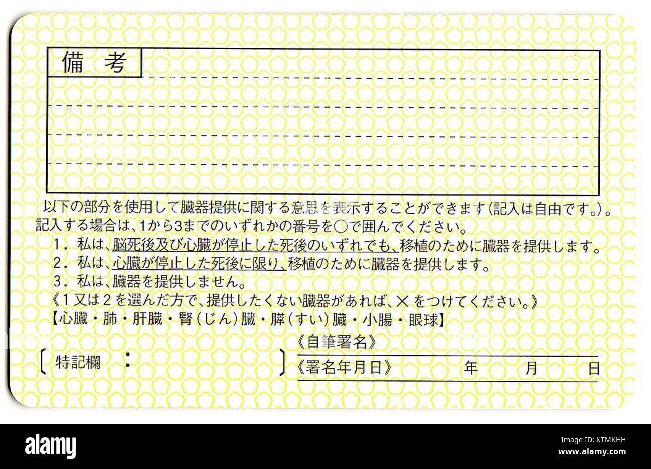 The reverse side of a driving license contains important personal ...