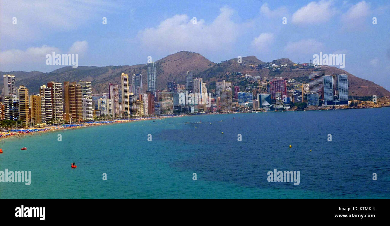 The view from the Mirador del Castell in Benidorm offers a panoramic ...