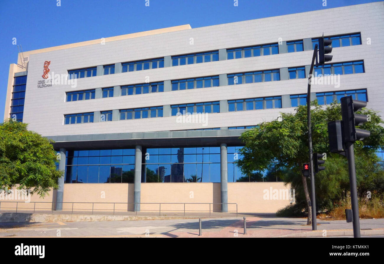 The Palacio de Justicia in Benidorm, Spain, is a prominent ...