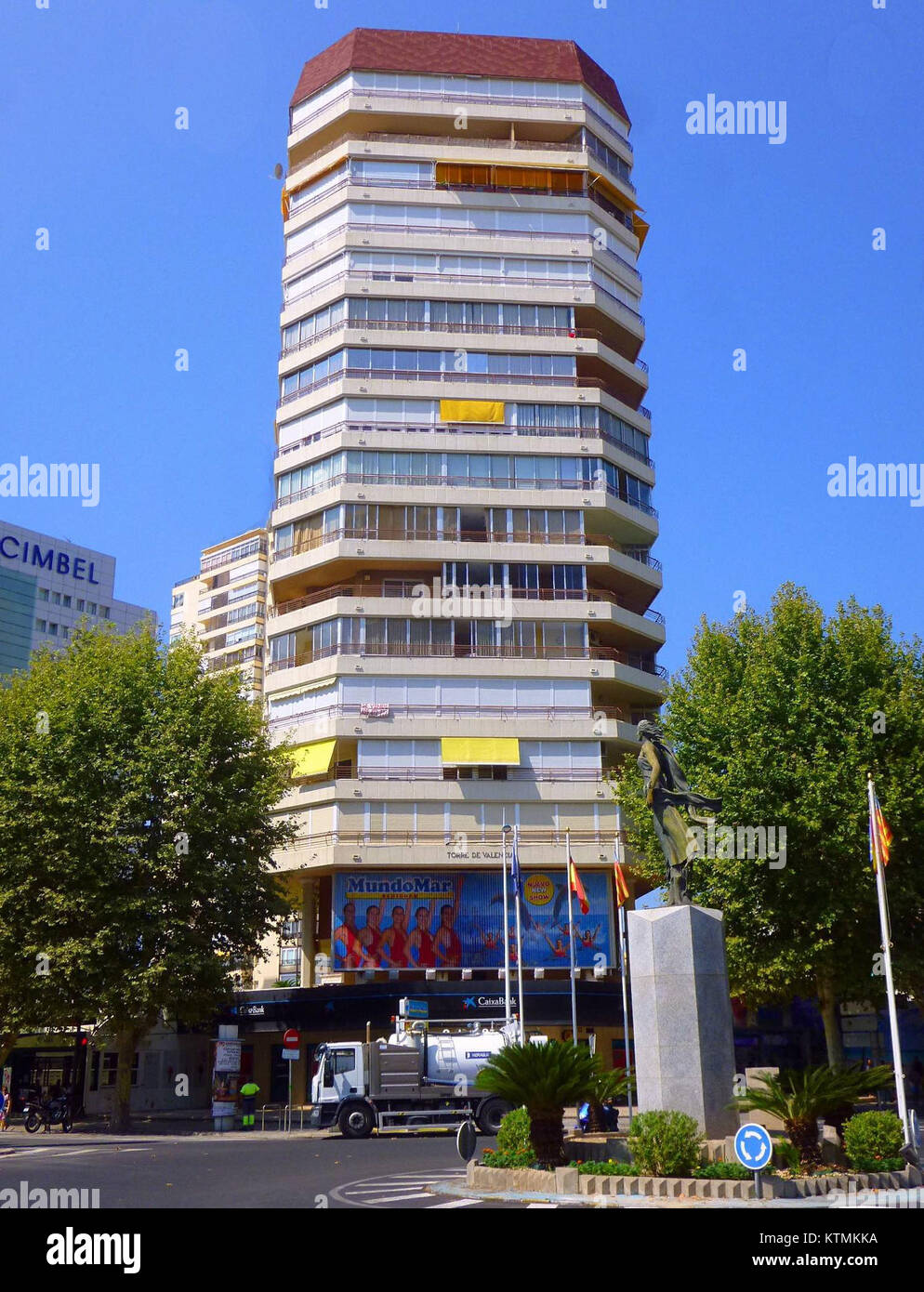Torre de Valencia is a prominent building in Benidorm, Spain. This ...