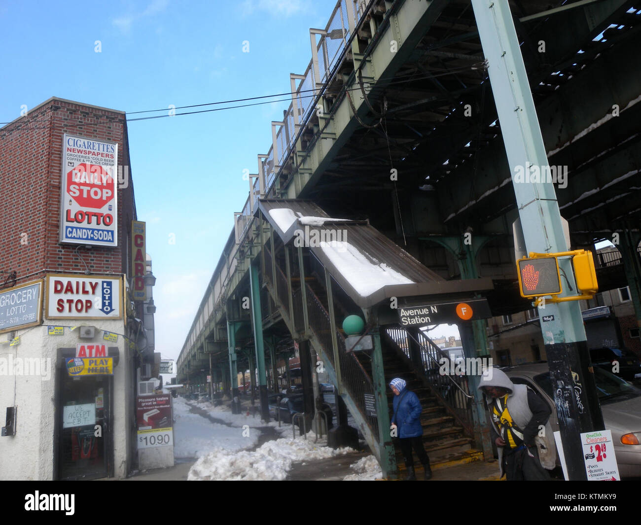 A photograph of the N. Culver station during snowy conditions ...