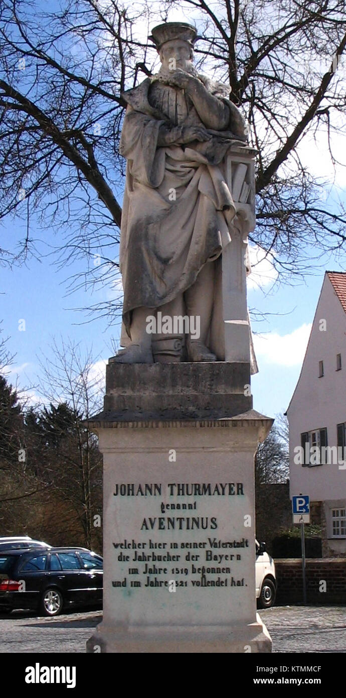 The Aventinus Monument, located in Abensberg, Lower Bavaria ...