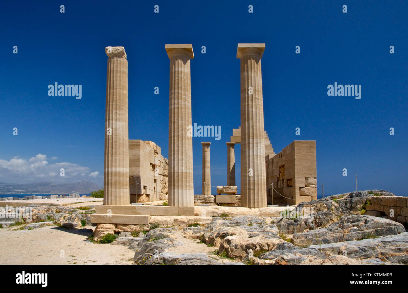 The Temple of Athena Lindos, located in Lindos, Rhodes, Greece, is an ...