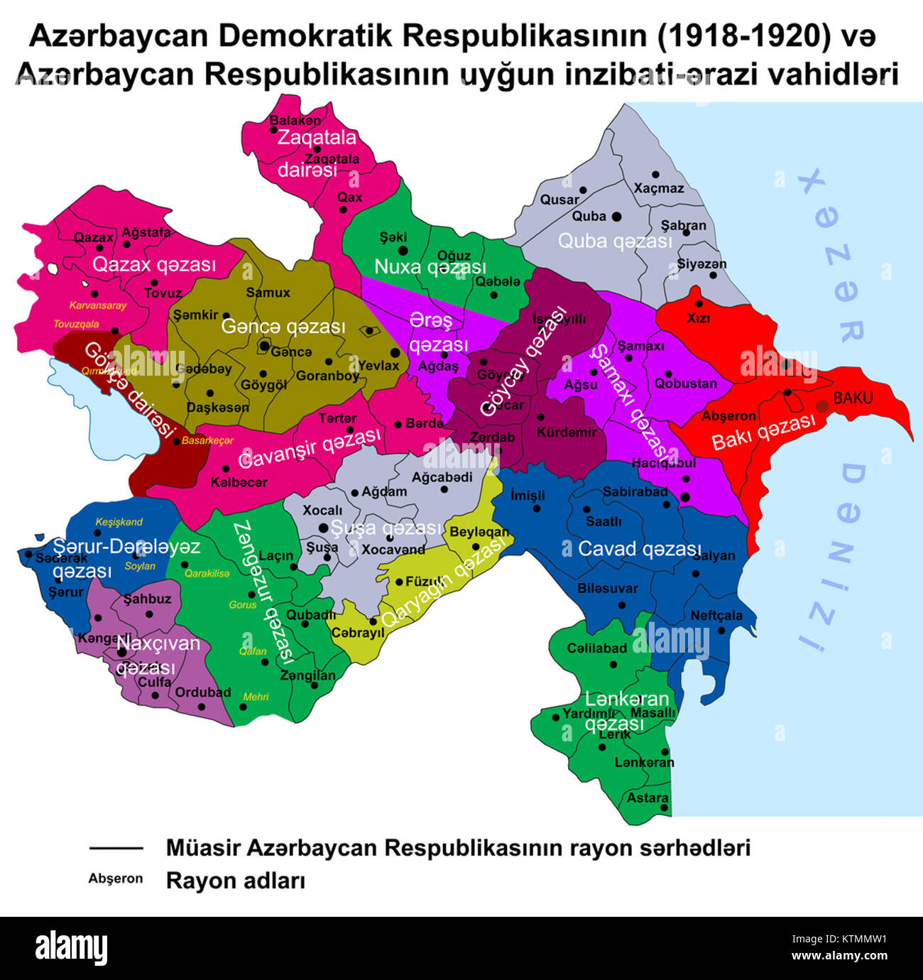 This map showcases the geographical layout of Azerbaijan, including the ...