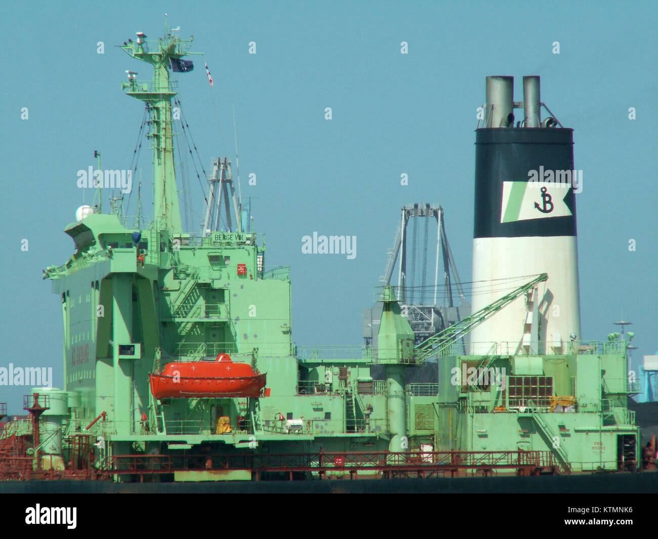 The *Berge Vik*, an ore carrier, is docked at the Port of Rotterdam on ...