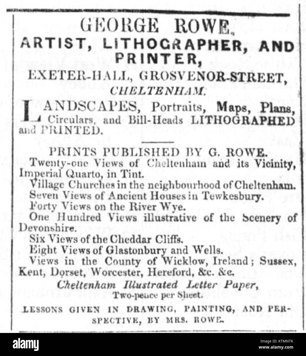 A newspaper clipping featuring George Rowe, a historical figure ...