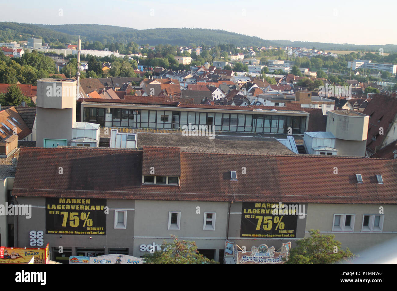 This photograph captures a panoramic view from the Riesenrad Ferris ...