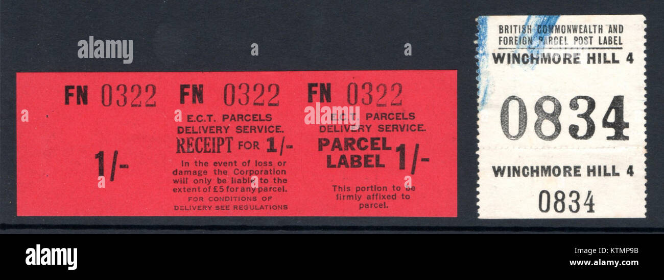 Great Britain private parcel service stamps Stock Photo - Alamy