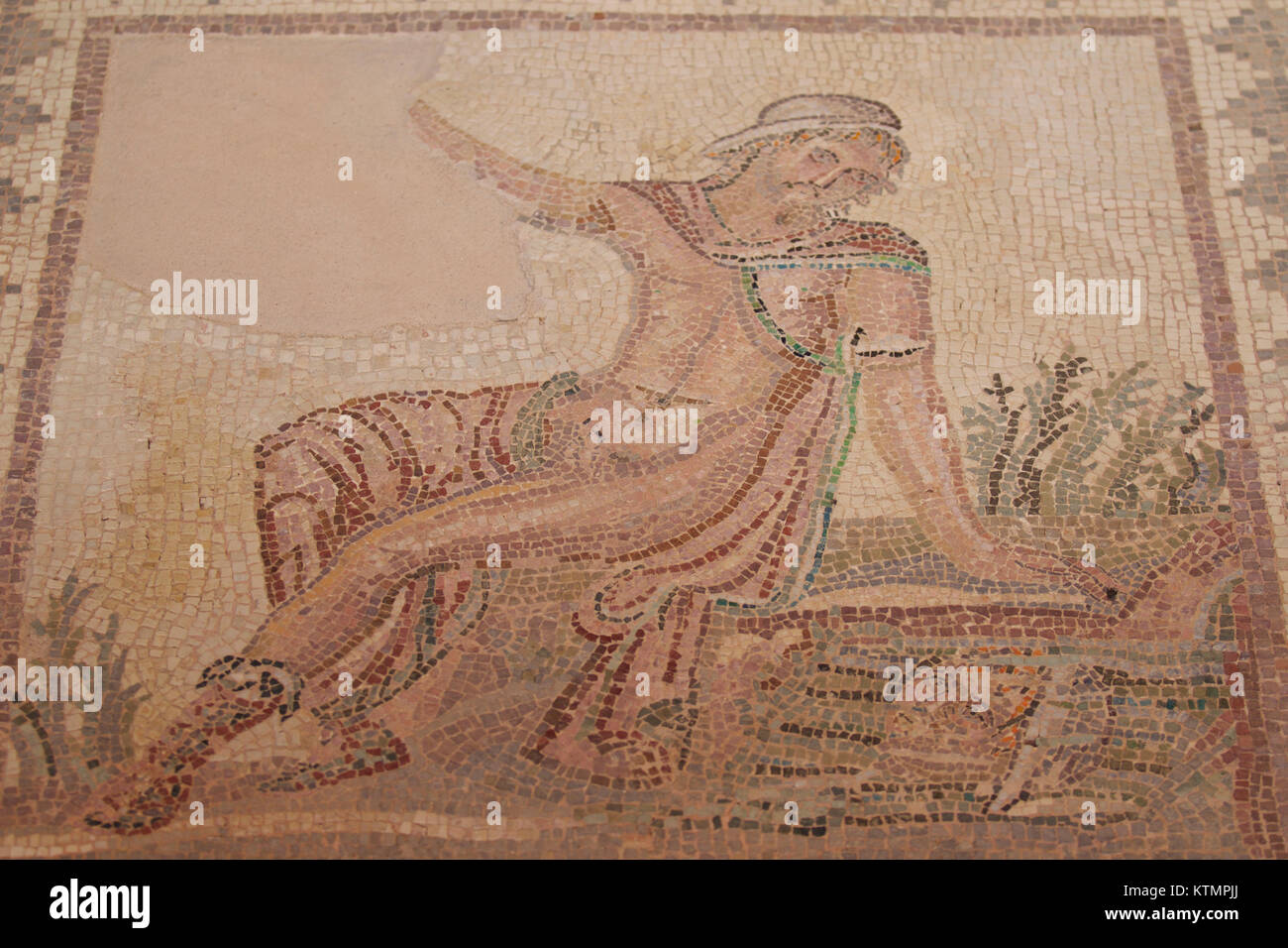 Ancient mosaic on the floor as the art of ancient Greek civilization ...