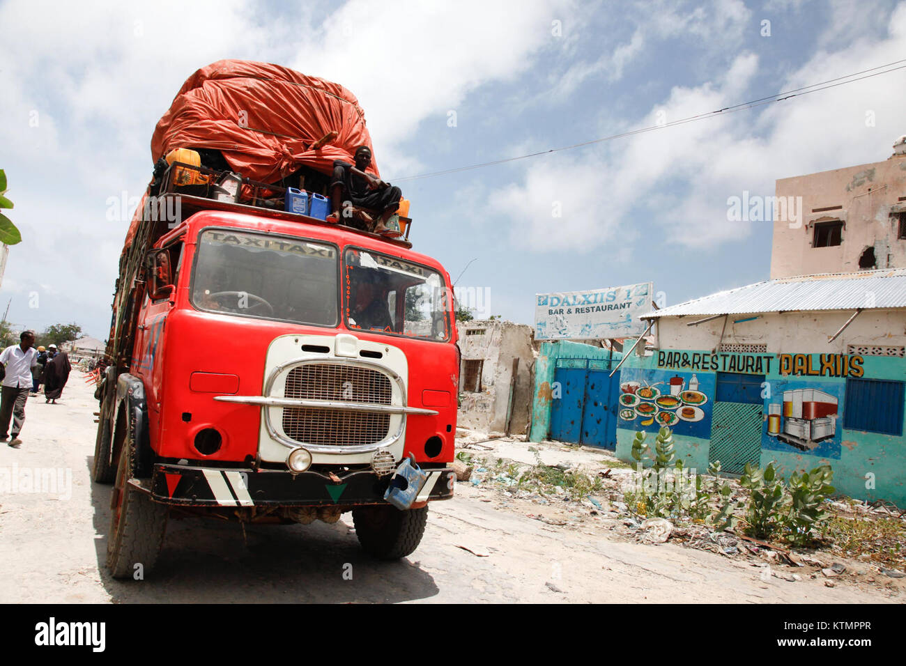 A photograph of Bakaara Market in Mogadishu, Somalia, a bustling market ...