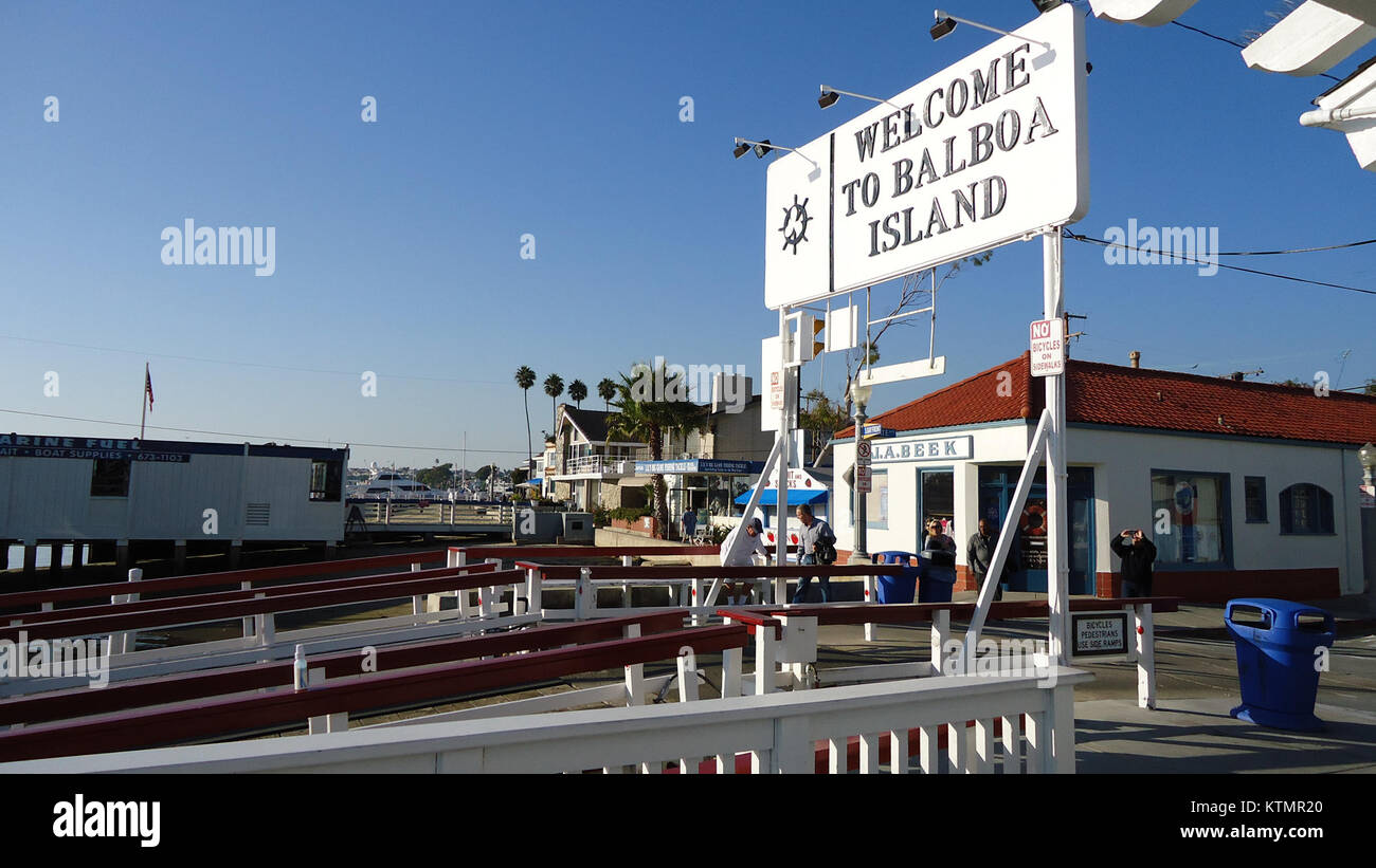 This image captures the Balboa Island Ferry Station in California ...