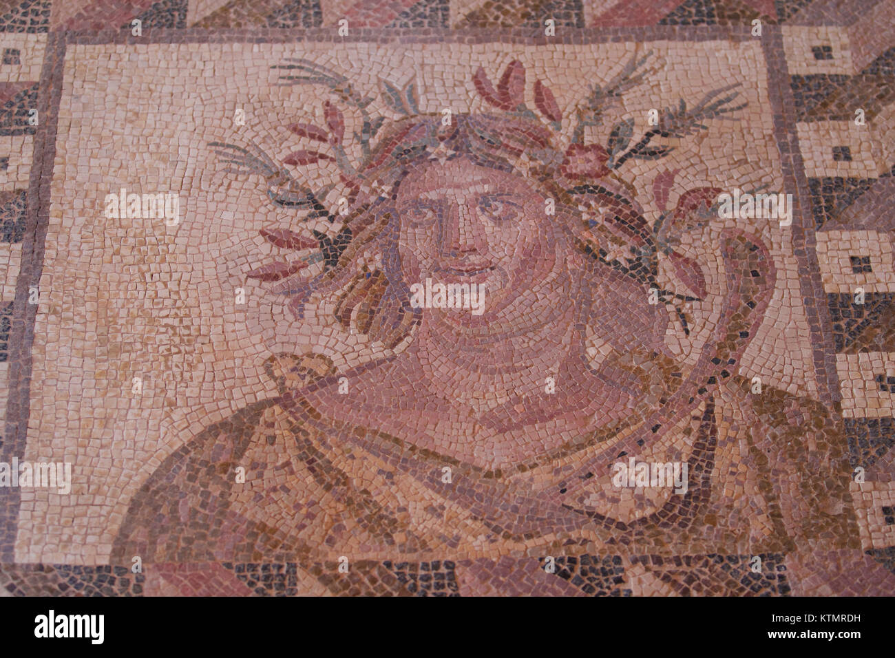 Ancient mosaic on the floor as the art of ancient Greek civilization ...