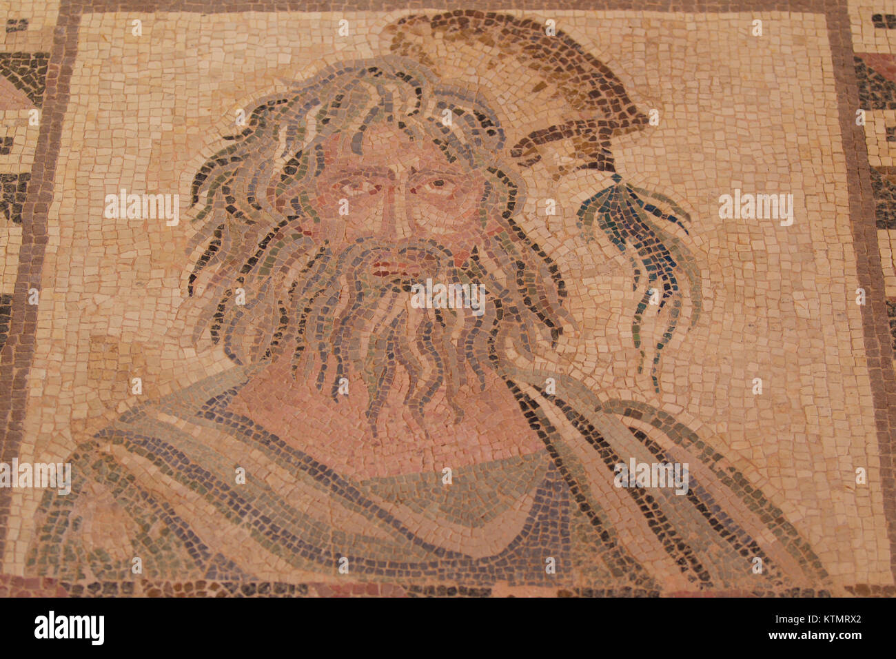 Ancient mosaic on the floor as the art of ancient Greek civilization ...