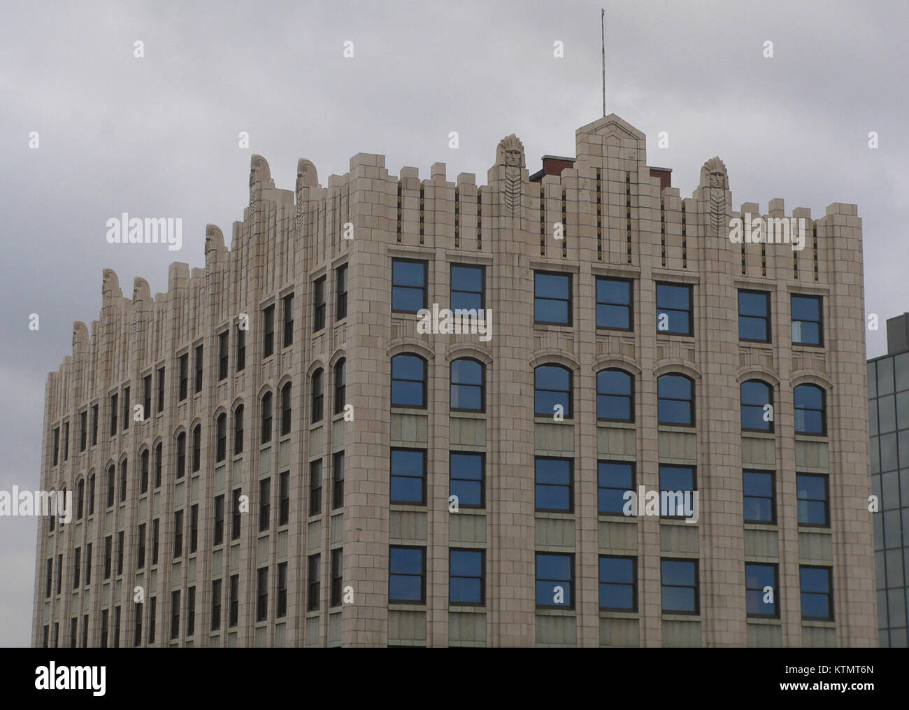 A view of the upper part of the Badgerow Building from the northeast ...
