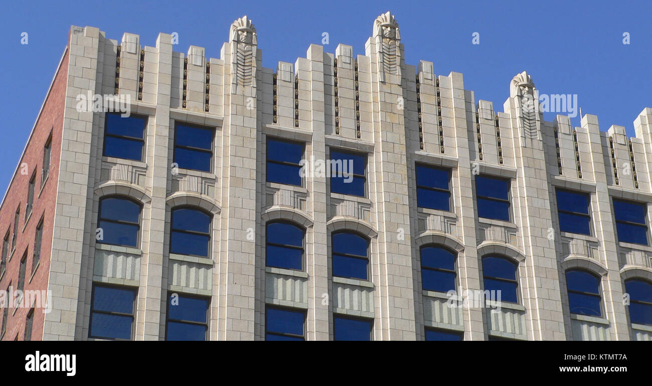 Badgerow Bldg upper E side detail 1 Stock Photo - Alamy