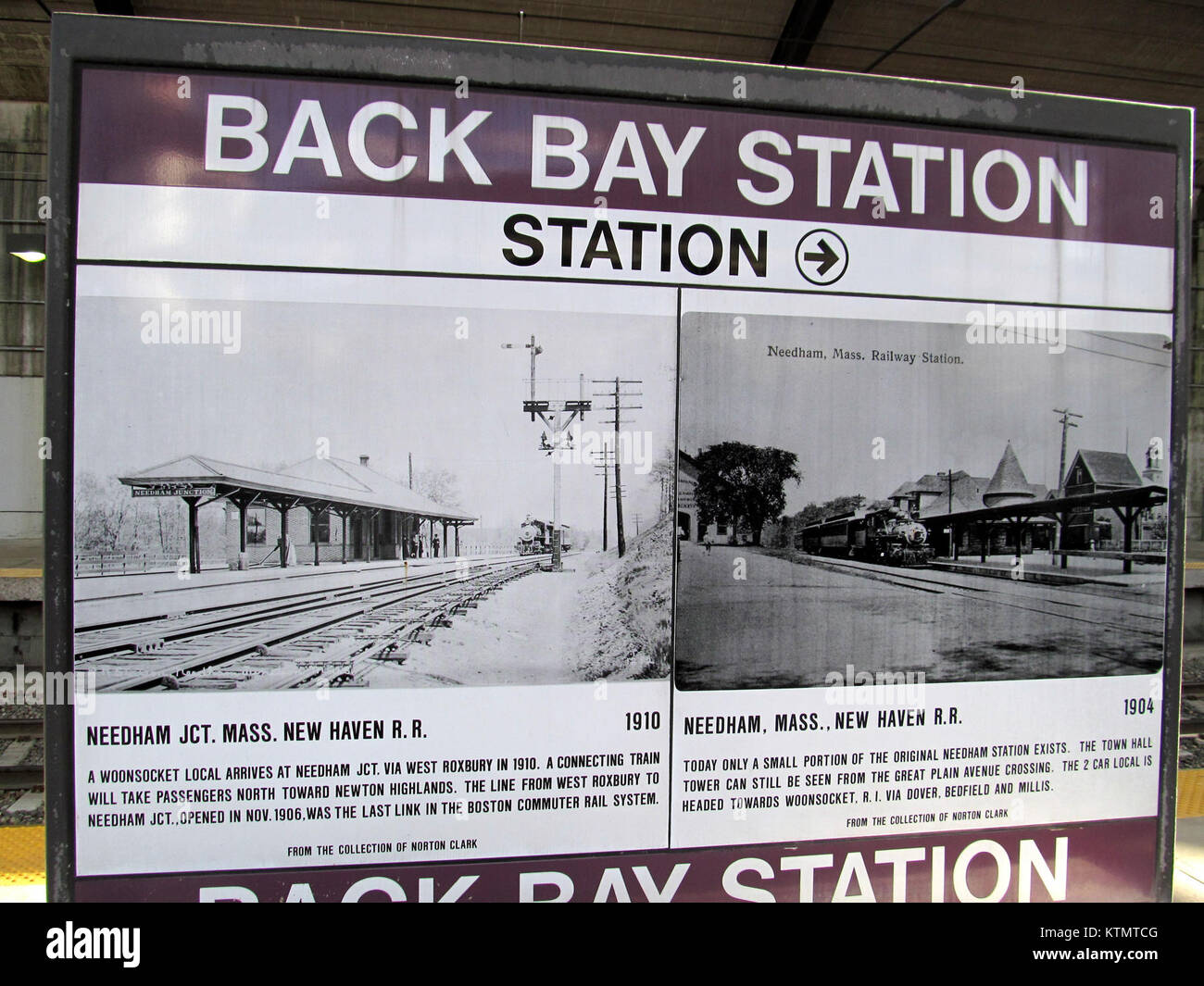 The Back Bay commuter rail sign marks a key transportation hub in ...