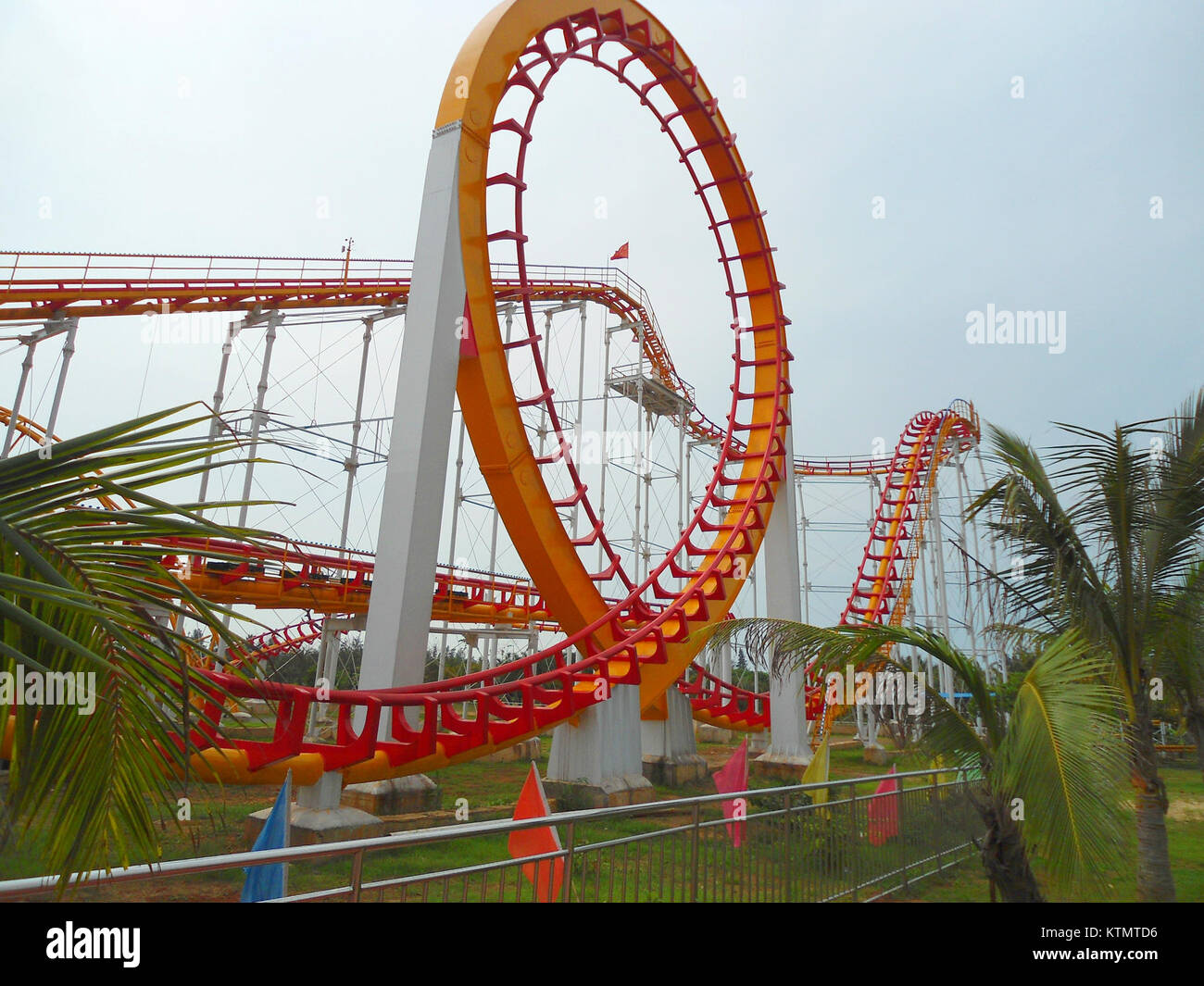 Baishamen Park amusement park roller coaster, adult 01 Stock Photo - Alamy