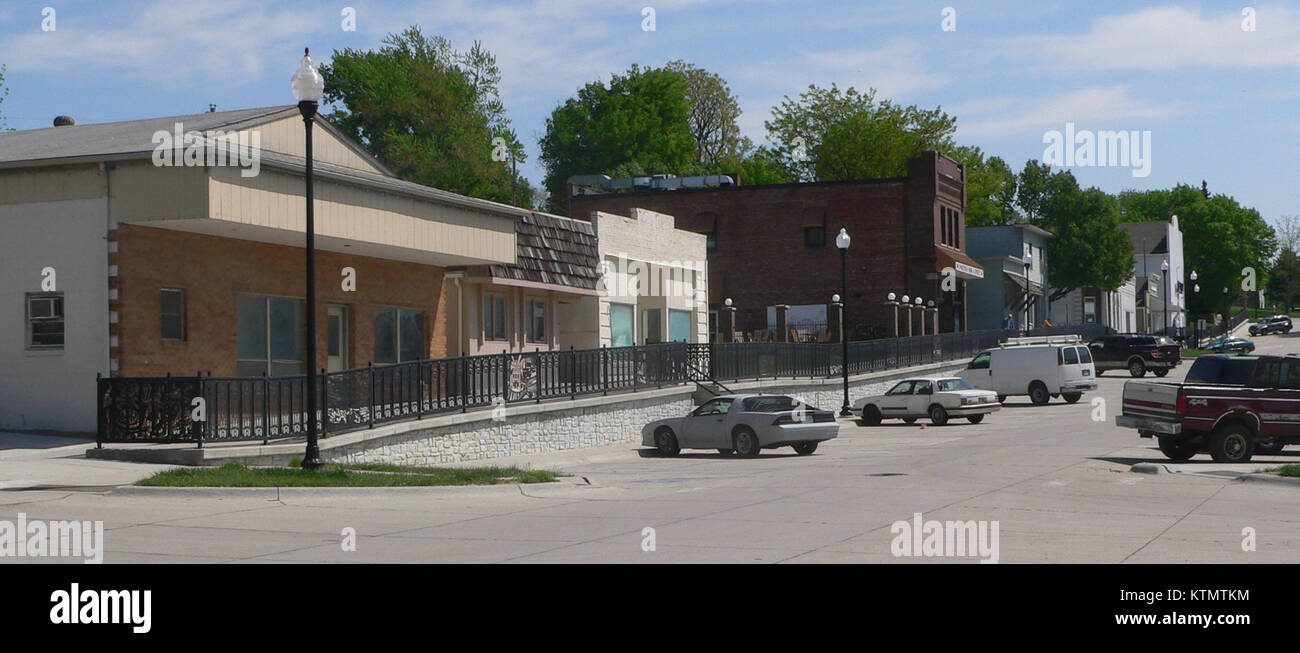 This image shows downtown Bennington, Nebraska, capturing the small ...