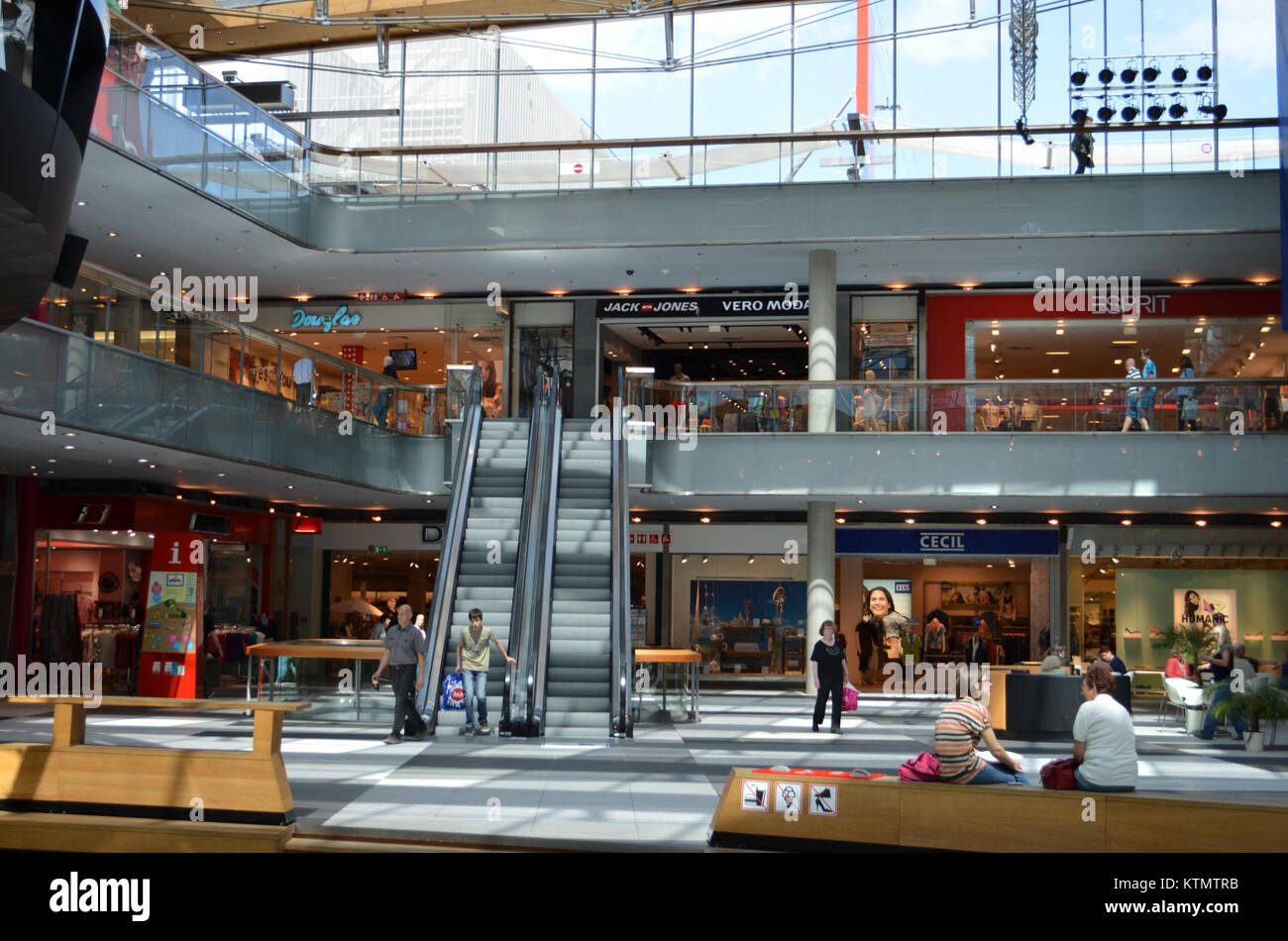 The Atrio shopping mall in Villach, Austria, is a modern retail center ...