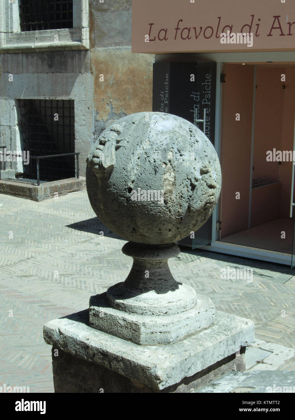 A bee perched on an orb at the Castel Sant'Angelo in Rome, an iconic ...