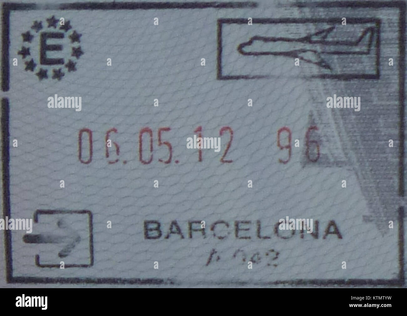 The Barcelona entry stamp is a unique marking given to travelers ...