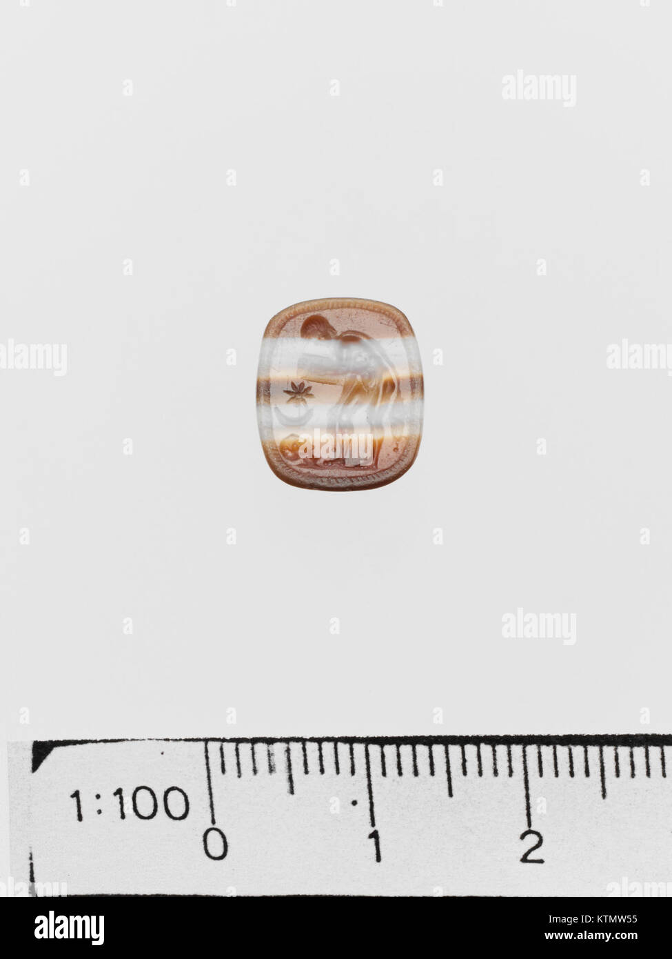 The 'Banded Agate Ring Stone MET DP141697' is a decorative stone object ...