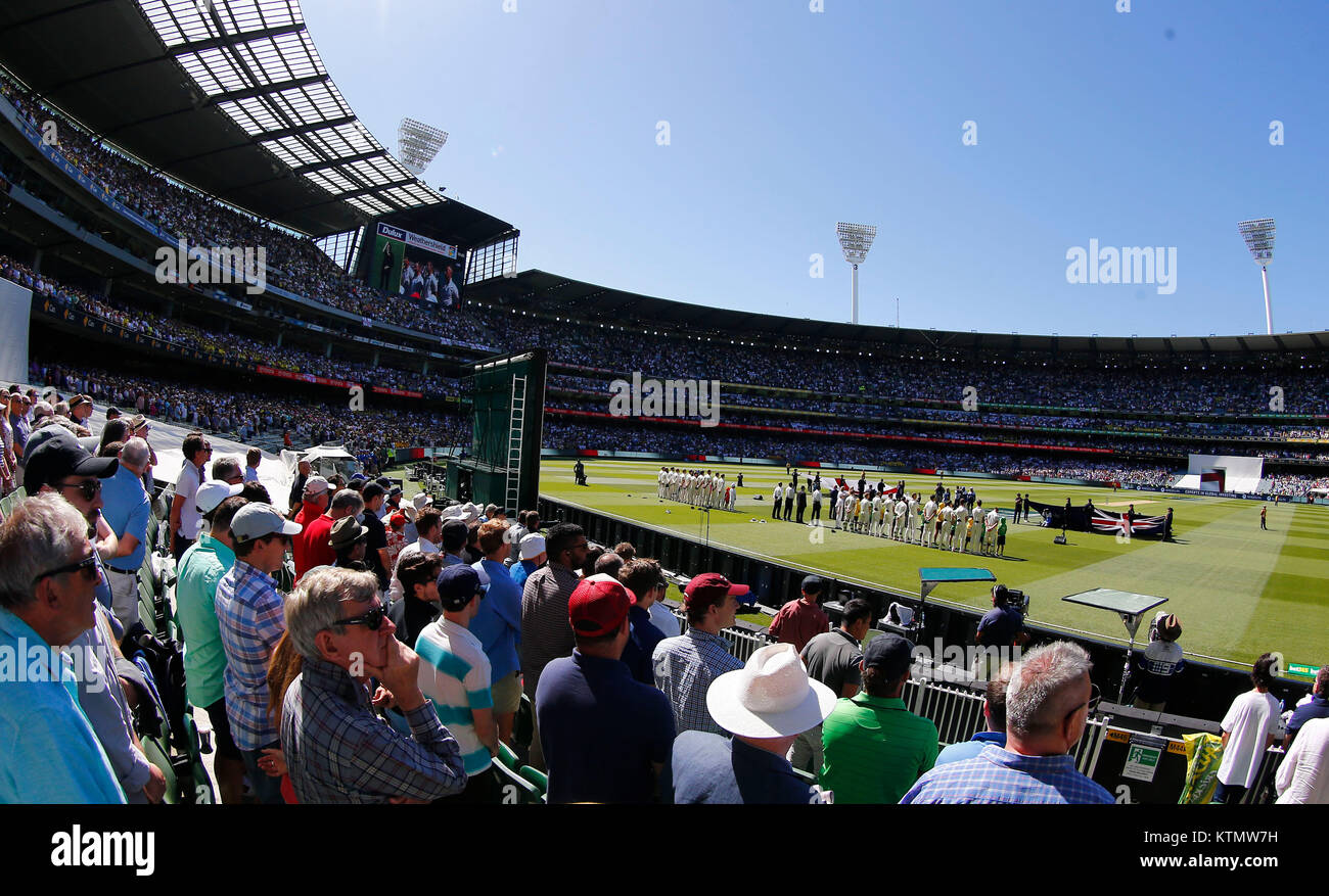 General view during the anthems during day one of the Ashes Test match ...
