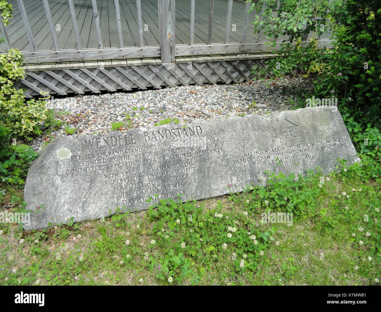 A photograph of a bandstand memorial in Wendell, Massachusetts ...