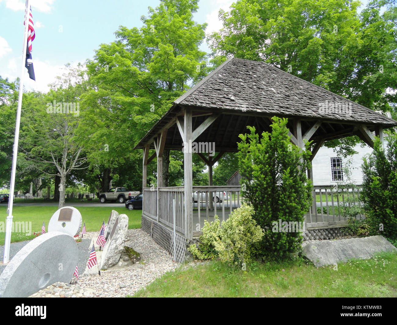 A photograph of the bandstand in Wendell, Massachusetts, capturing the ...