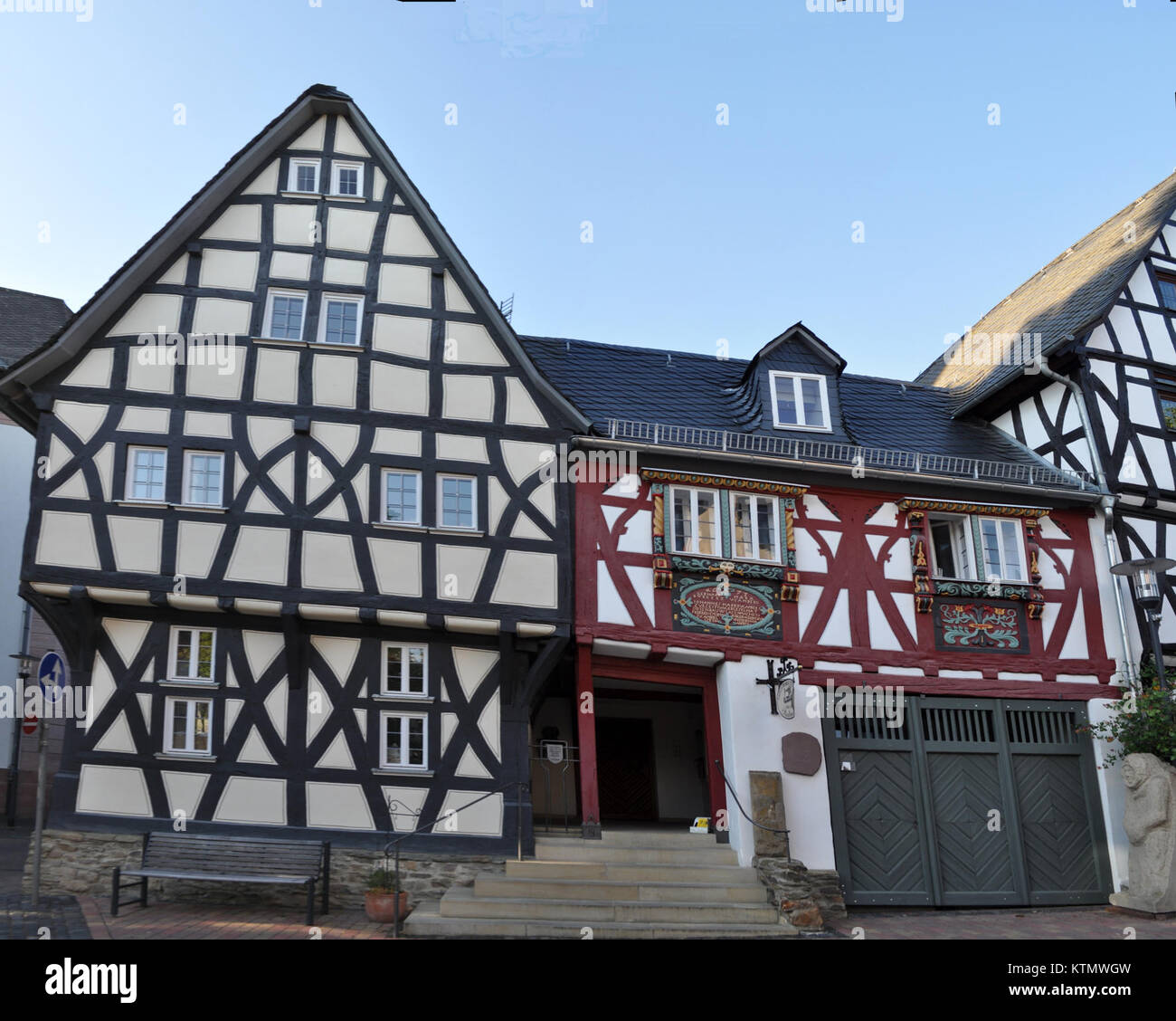 A photograph of the front view of Pfarrgasse 1 in Bad Camberg, Germany ...