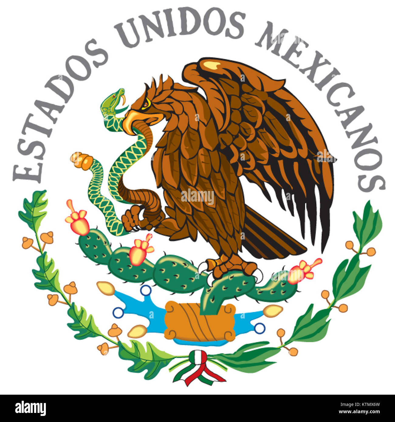 The 2009 Mexican coat of arms, or 'Escudo Mexico,' features national ...