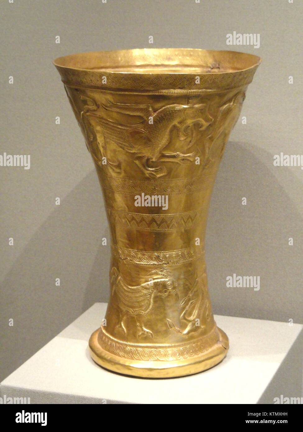 A gold beaker from Marlik, dating back to 1100-1000 BC, found in ...