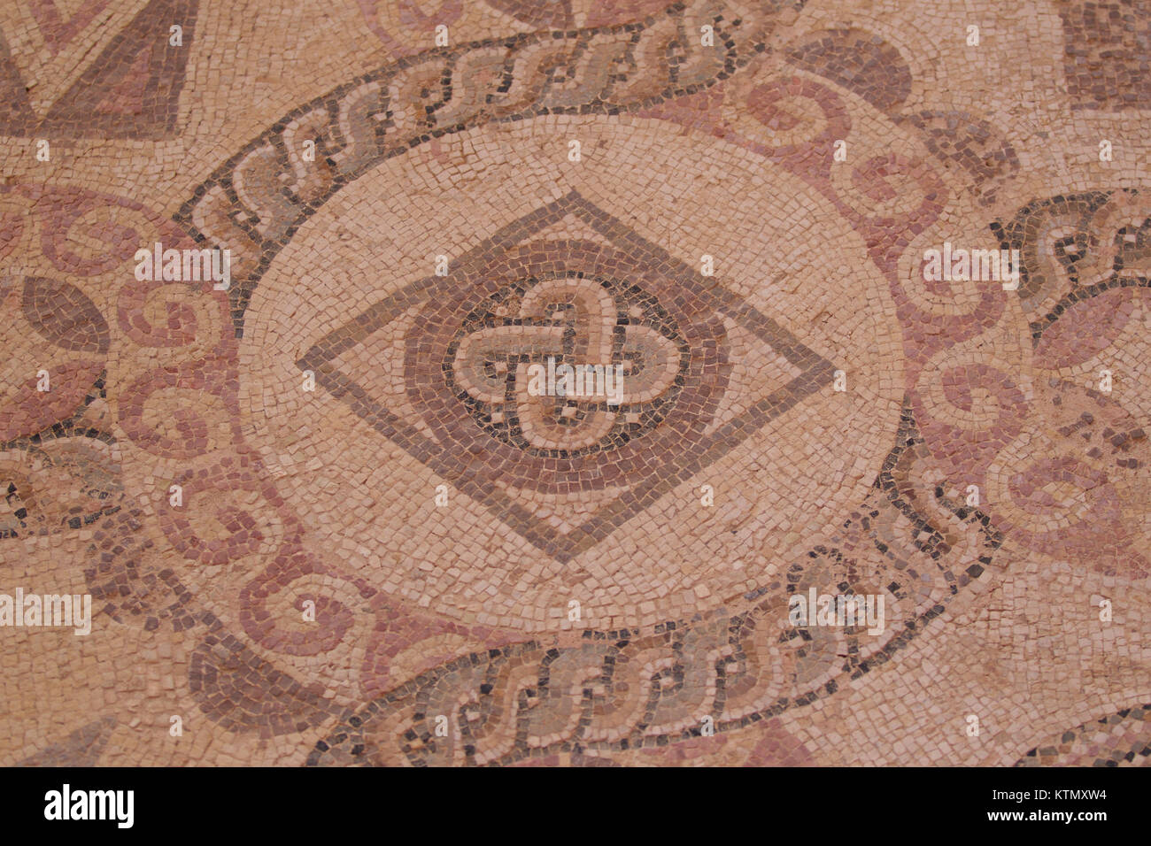 Ancient mosaic on the floor as the art of ancient Greek civilization ...