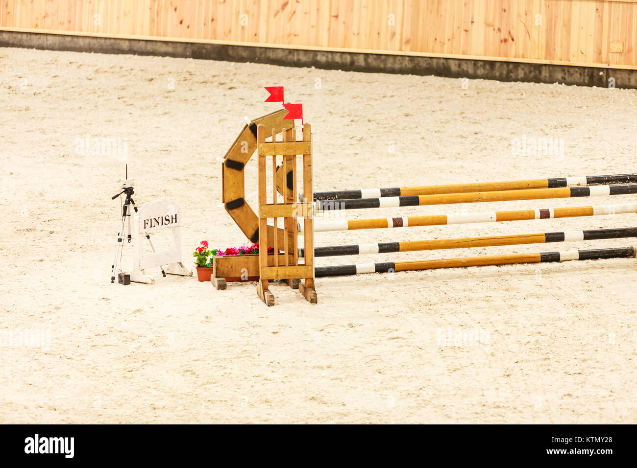 Equitation. Obstacle for jumping horses. Riding competition Stock Photo ...
