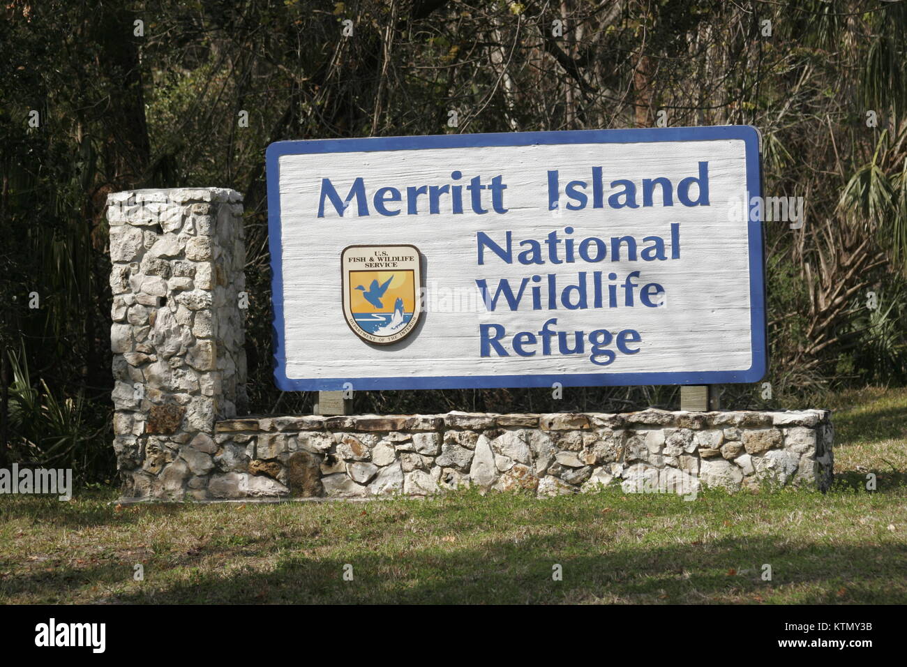Entrance sign to Merritt Island National Wildlife Refuge, Florida Stock ...