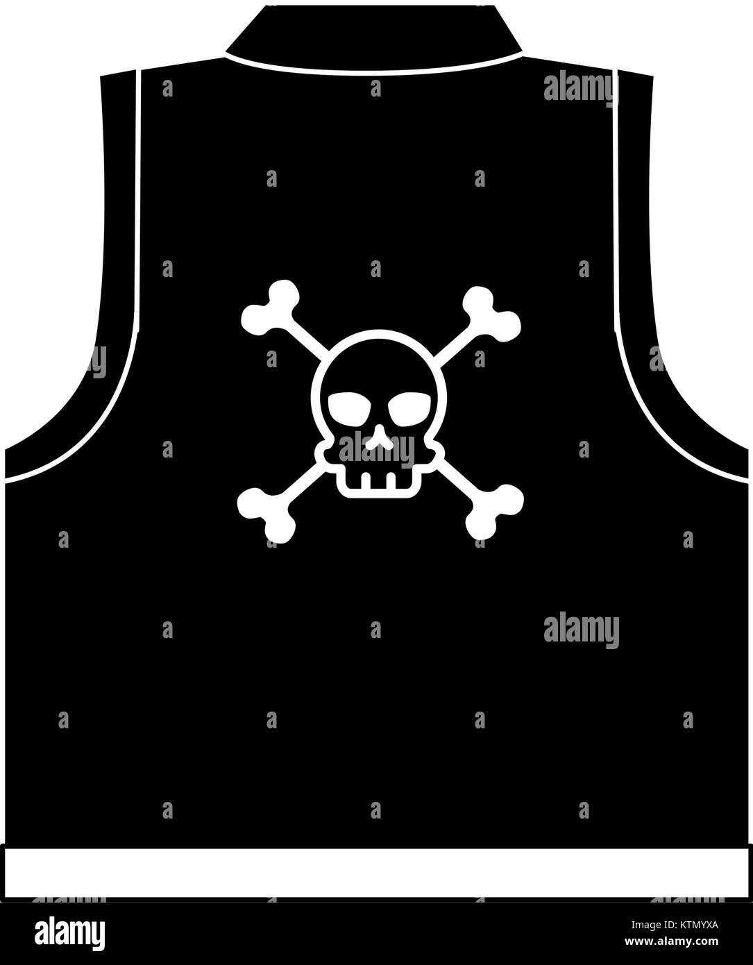 motorcyclist vest with skull icon vector illustration design Stock ...