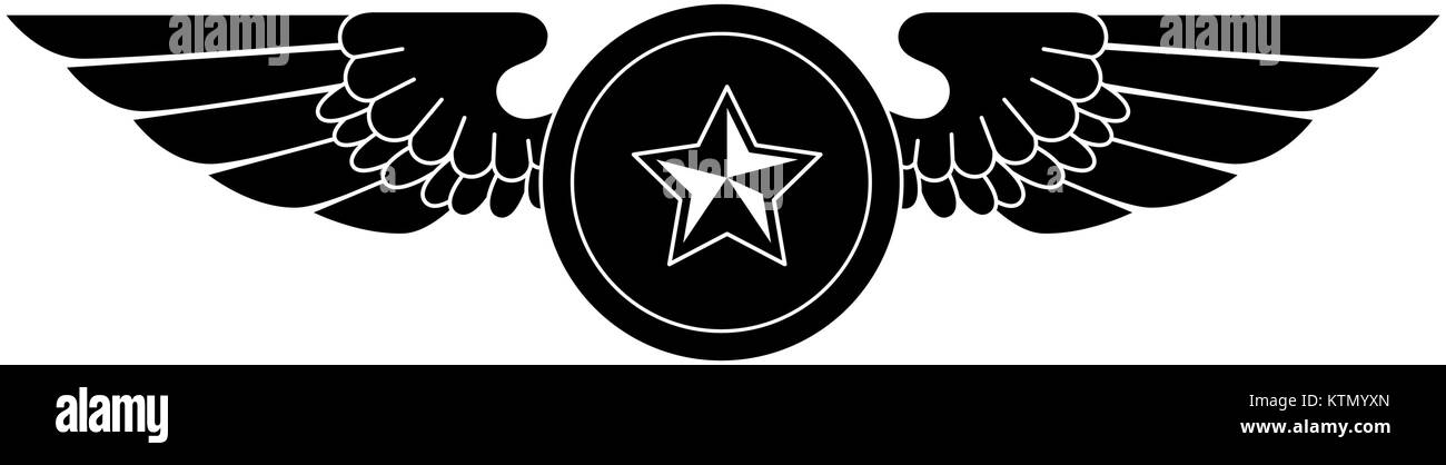 wings emblem with star vector illustration design Stock Vector Image ...