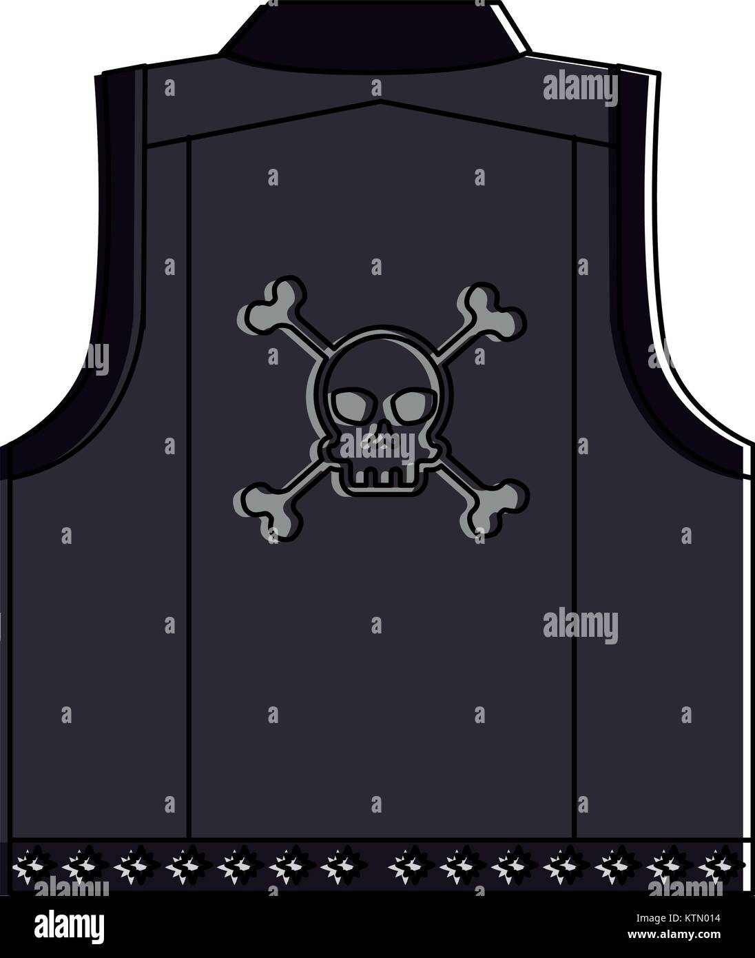 motorcyclist vest with skull icon vector illustration design Stock ...