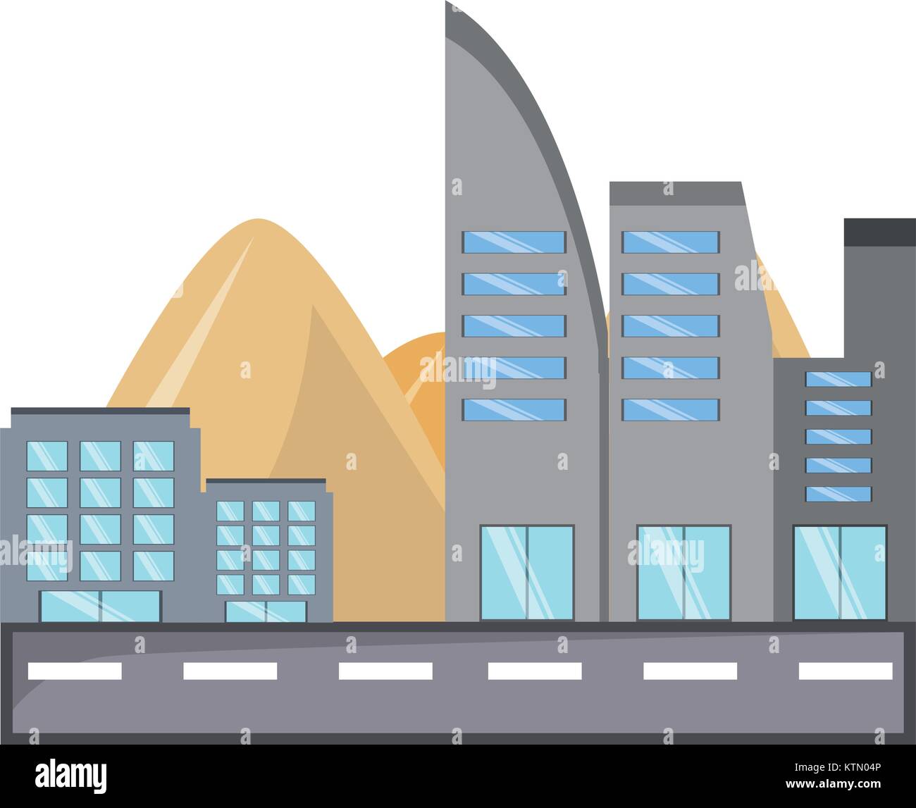 road with city buildings Stock Vector Image & Art - Alamy