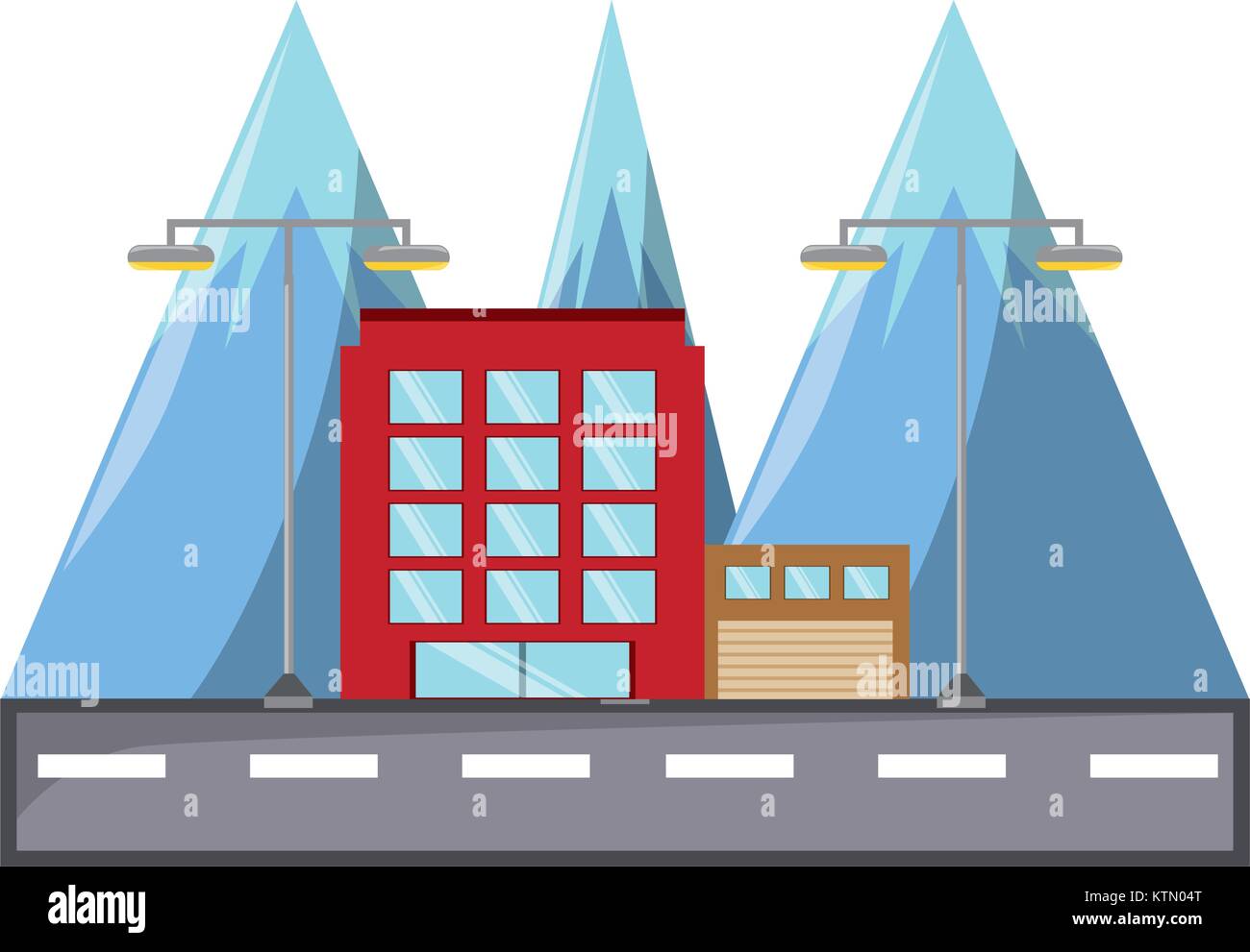 road with city buildings Stock Vector Image & Art - Alamy