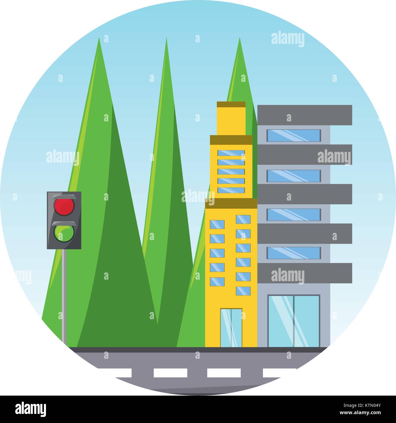 road with city buildings Stock Vector Image & Art - Alamy