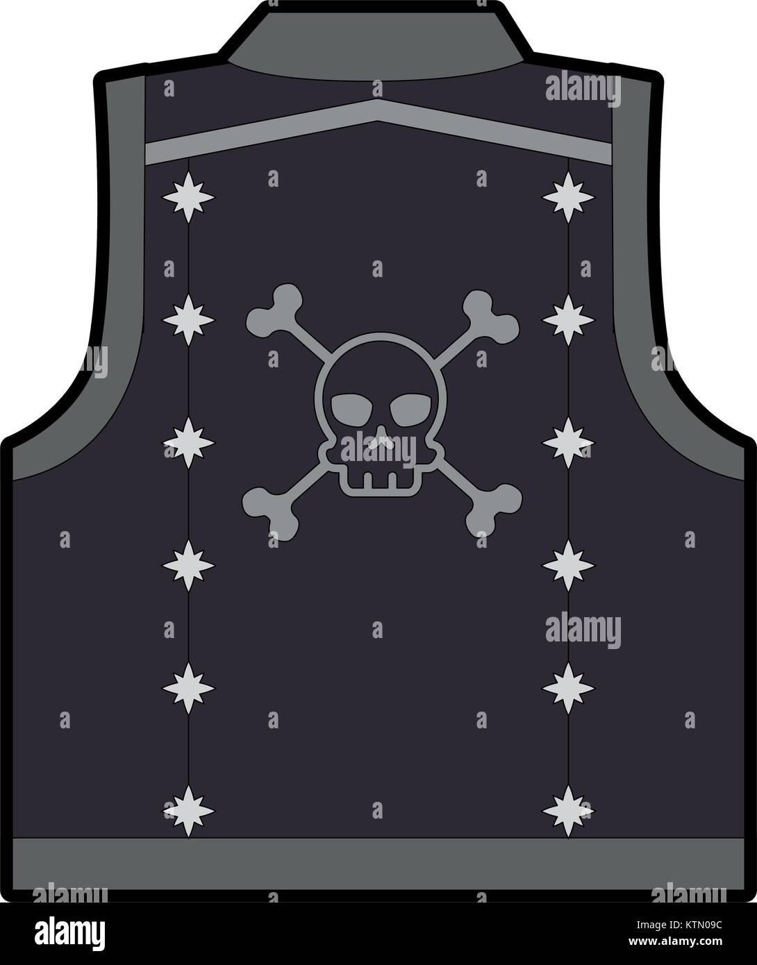 motorcyclist vest with skull icon vector illustration design Stock ...