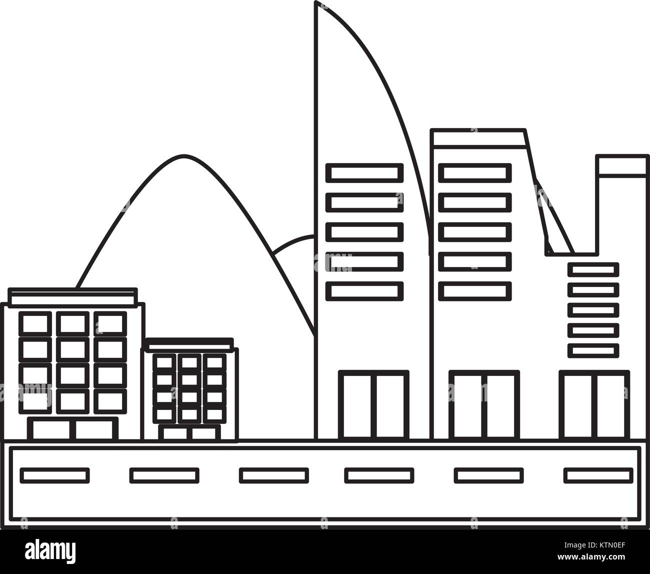 road with city buildings Stock Vector Image & Art - Alamy