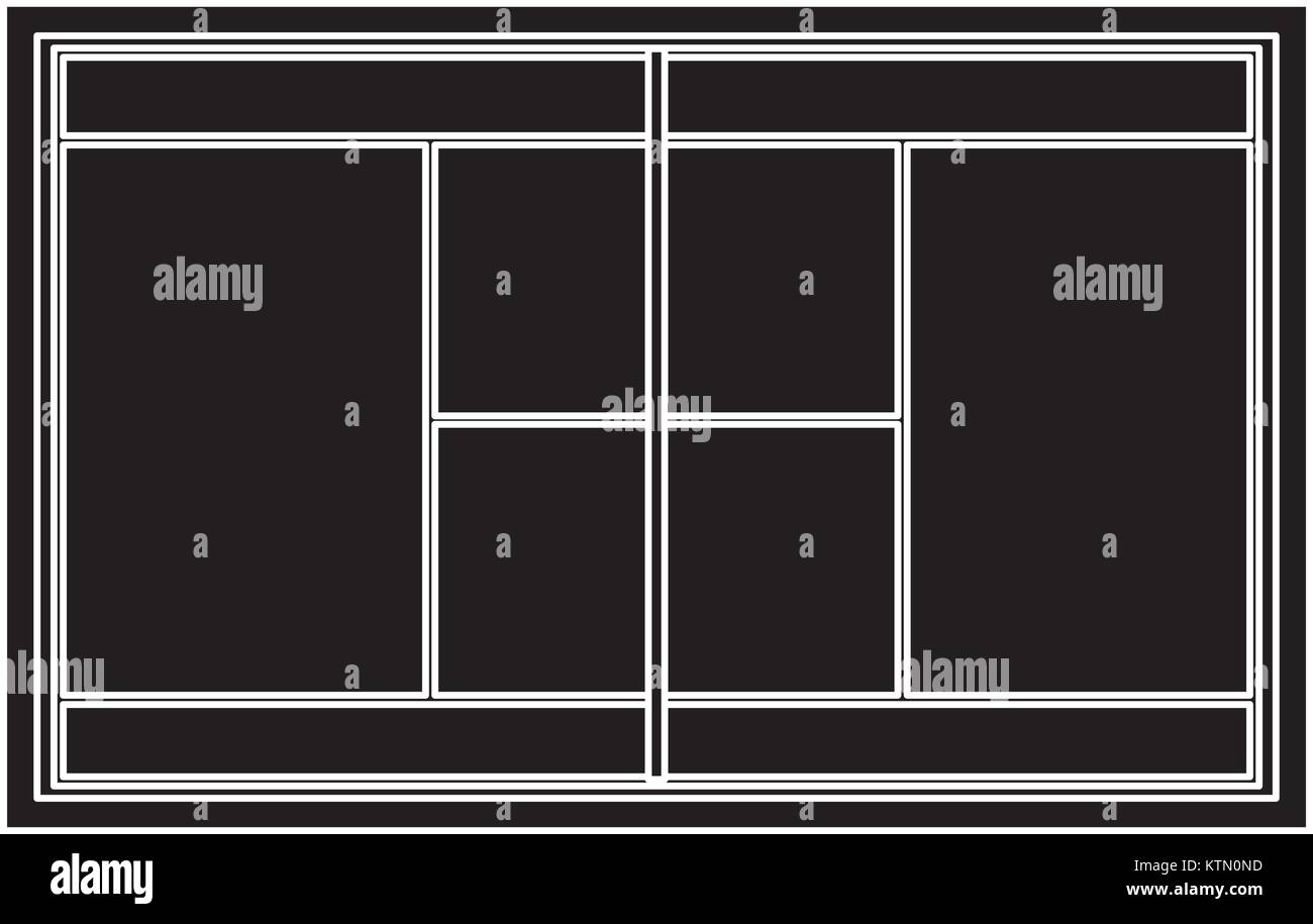 tennis field court grass grid top view vector illustration Stock Vector ...