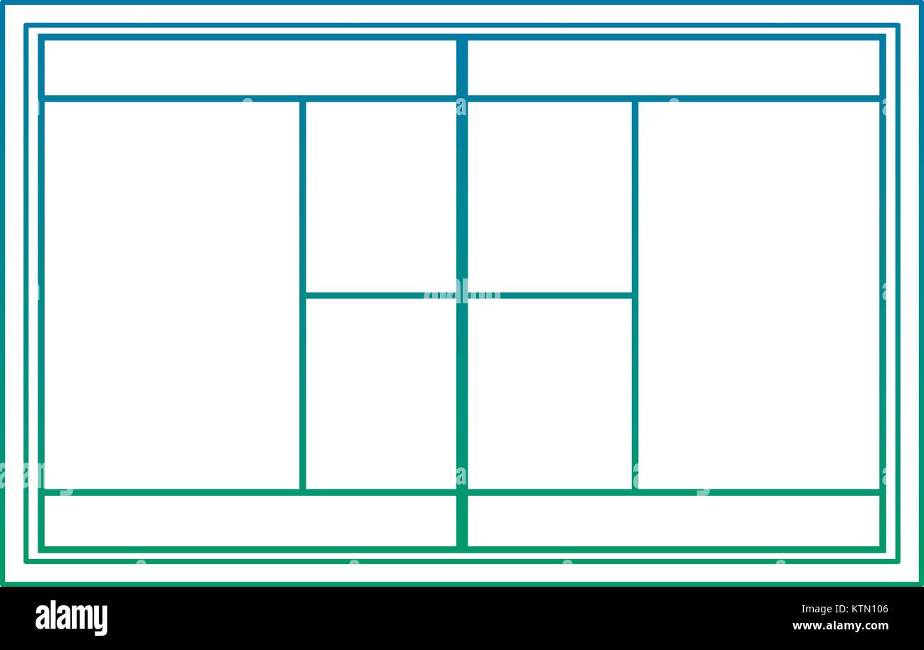 tennis field court grass grid top view vector illustration Stock Vector ...