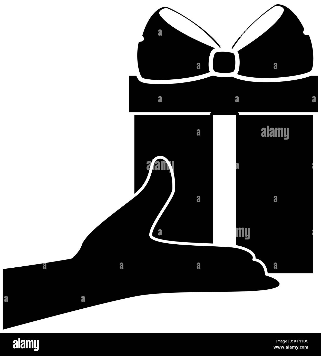hand with gift box present icon vector illustration design Stock Vector ...